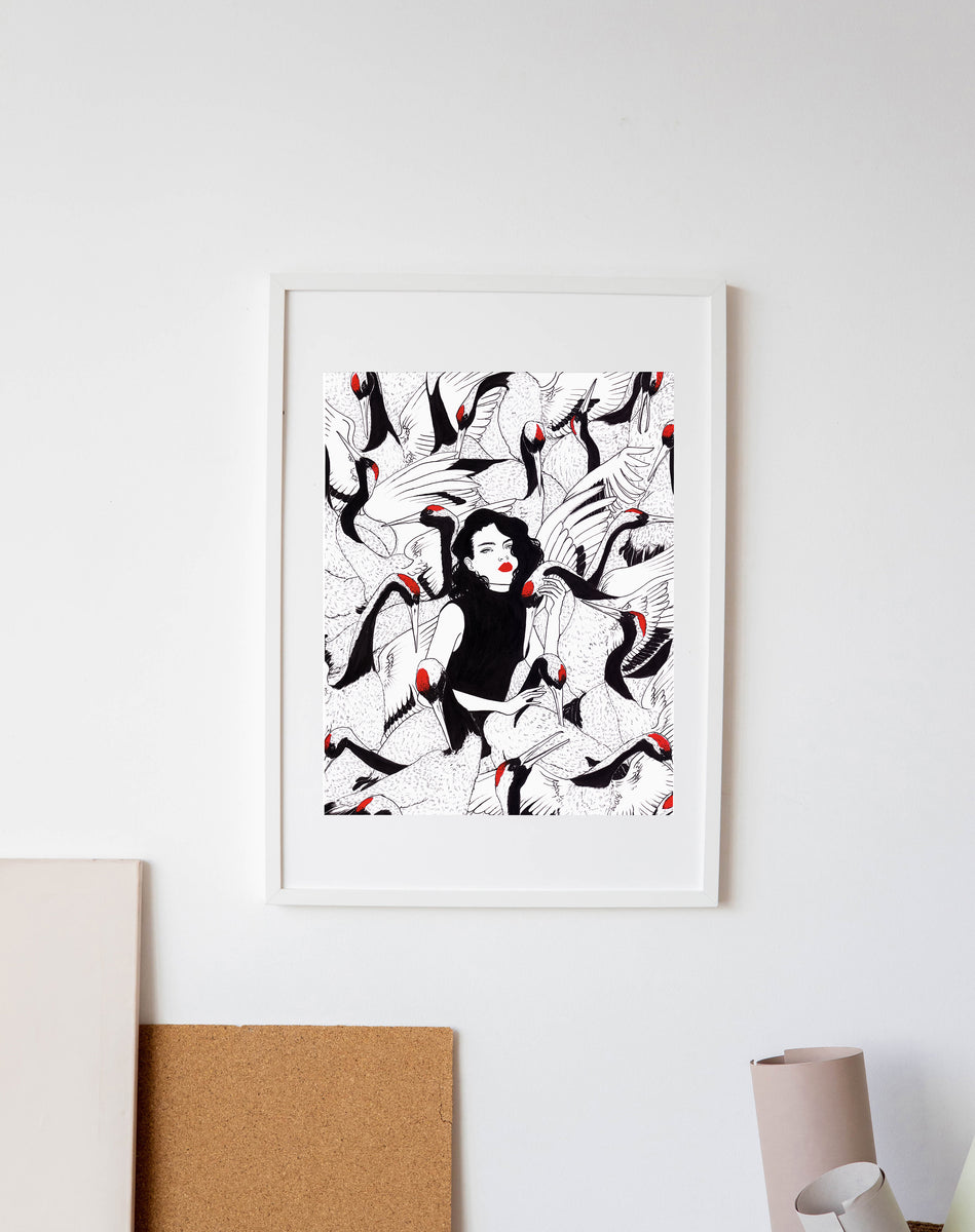 Art Print Red-crowned Cranes – Sivan Karim Art
